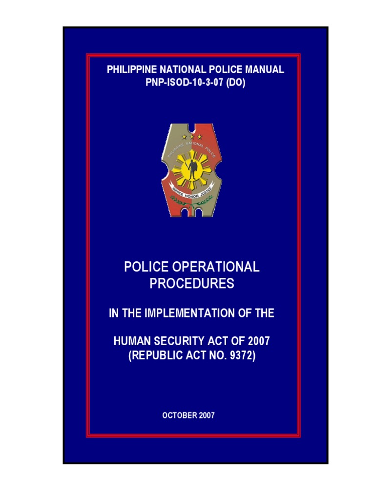Police Operational Procedures: Philippine National Police Manual PNP ...
