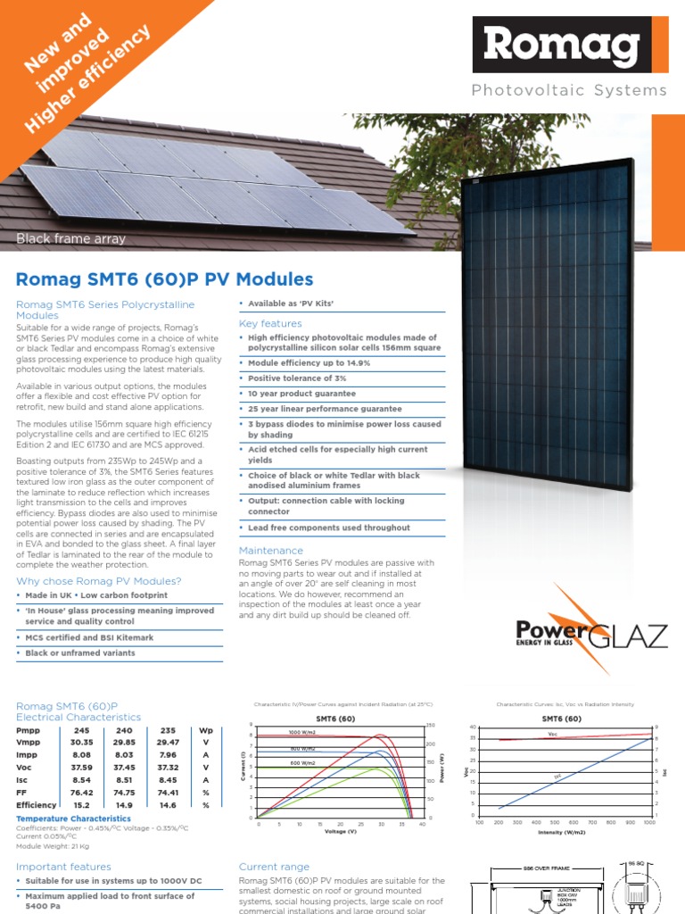 Romag SMT6 Series PV Modules Overview | PDF | Photovoltaics | Solar Panel