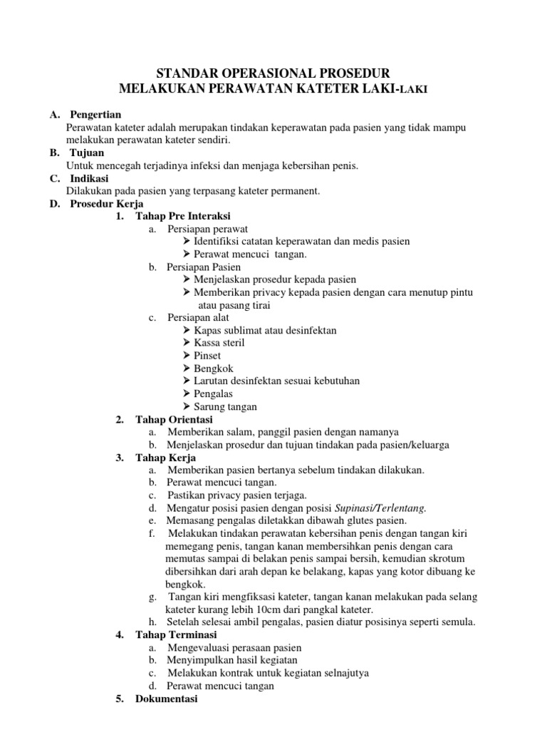 SOP Perawatan Kateter | PDF