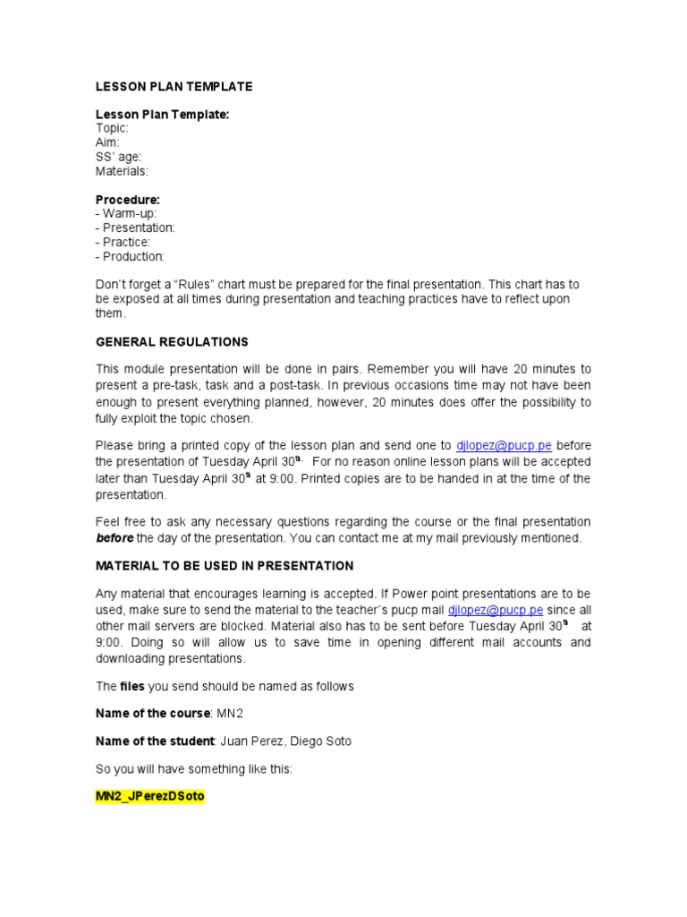 Lesson Plan Template and Guidelines | PDF | Social Science