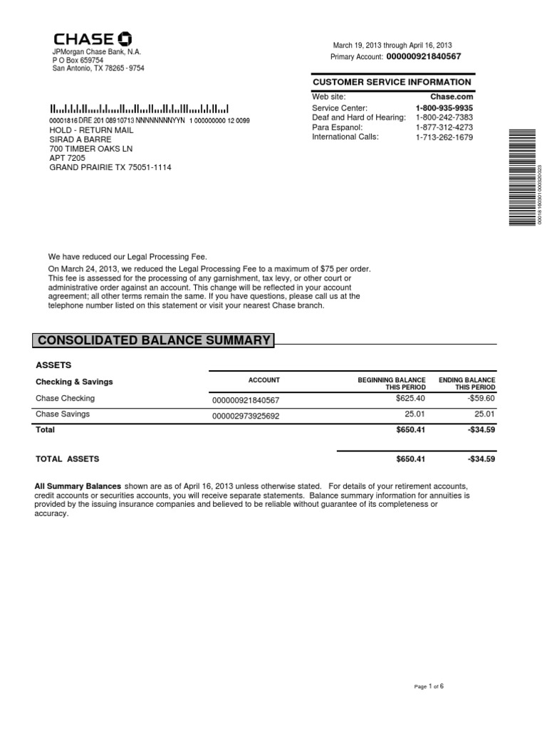Chase Bank Statement Pdf