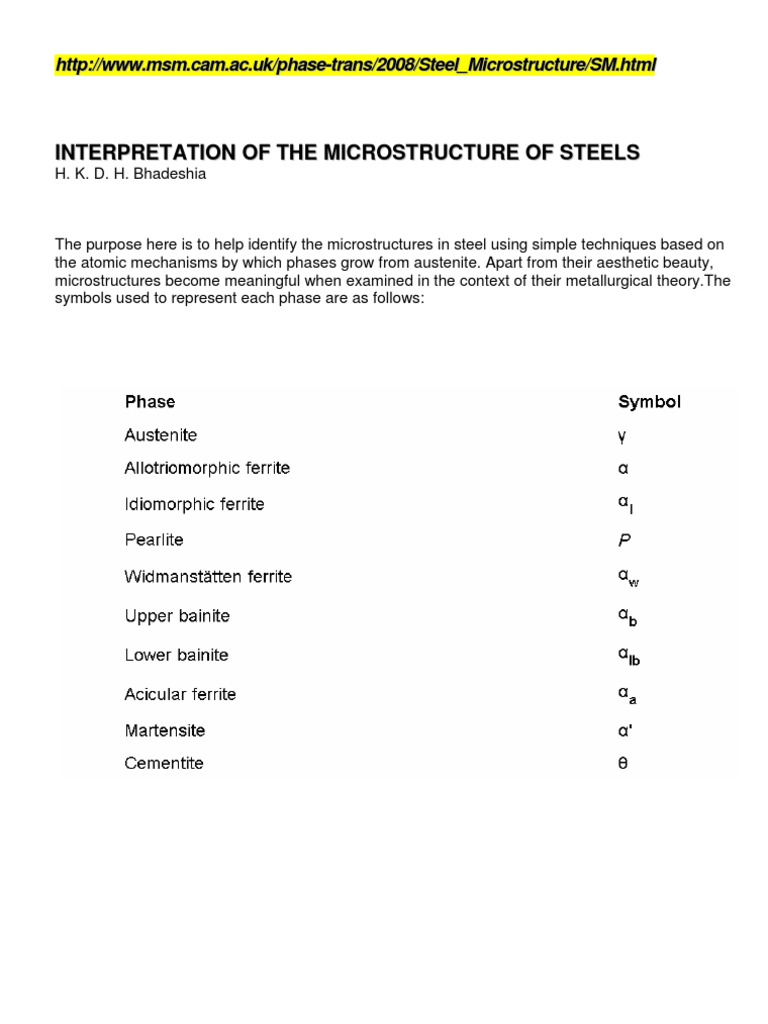 Interpretation of The Microstructure of Steels | PDF | Steel | Heat ...
