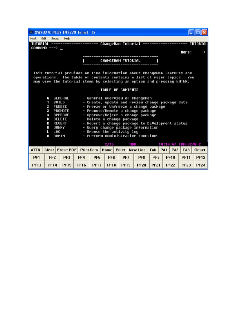 Changeman Tutorials | PDF