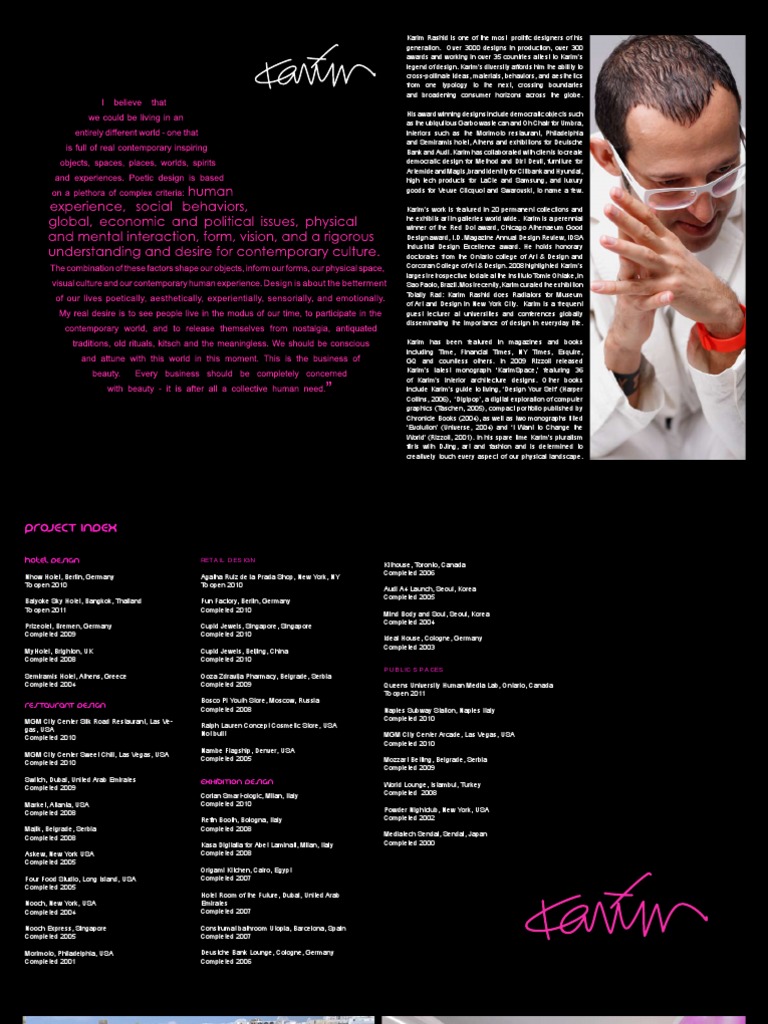 Karim Rashid Selected Projects | PDF | Business
