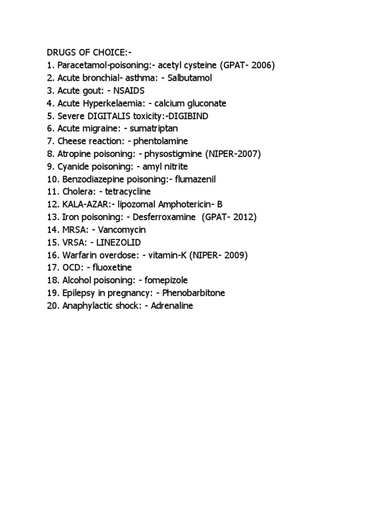 Drugs of Choice | PDF
