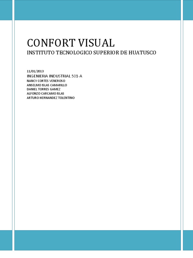Confort Visual | PDF | Color | Percepción visual