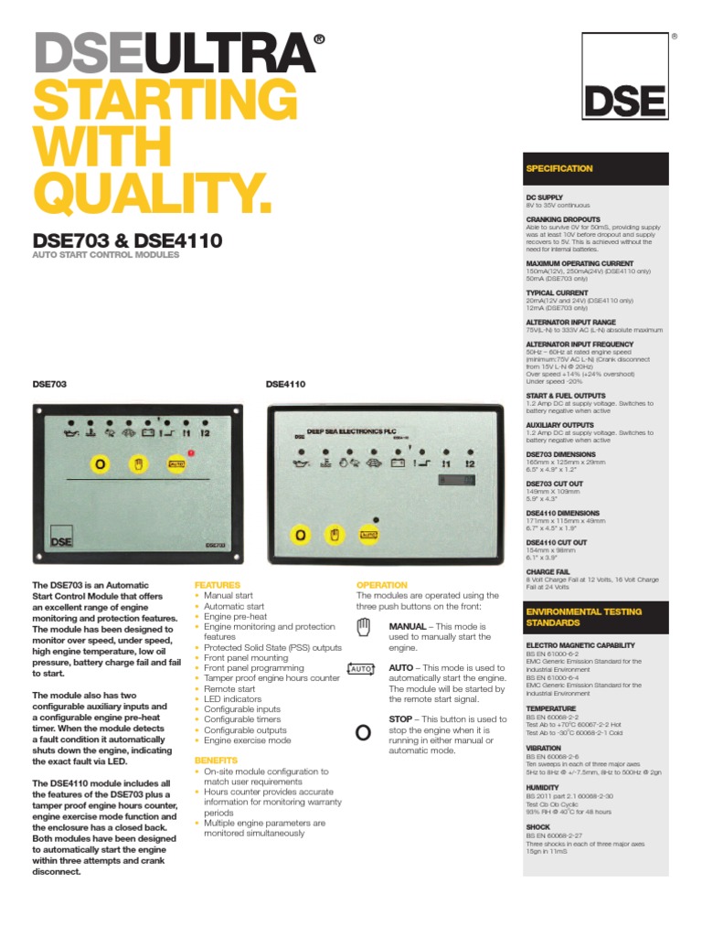 Generator Dse703 Manual Dse4620 Original Dse Controller Diesel ...