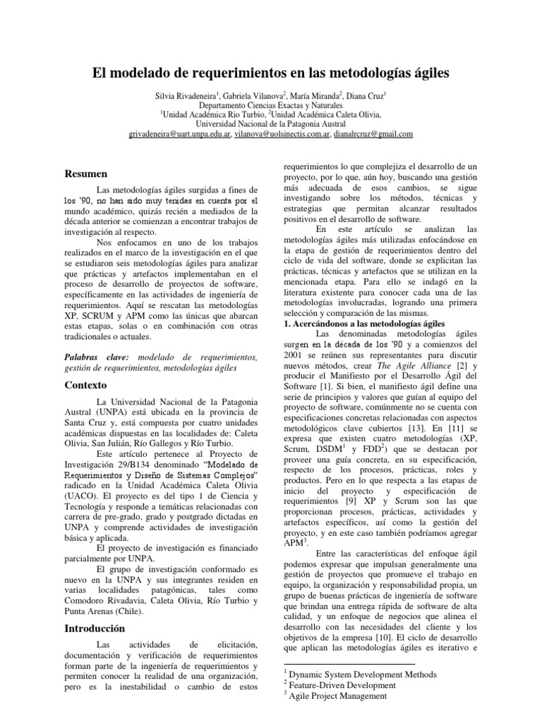 El Modelado de Requerimientos en Las Metodologías Agiles | PDF | Scrum ...