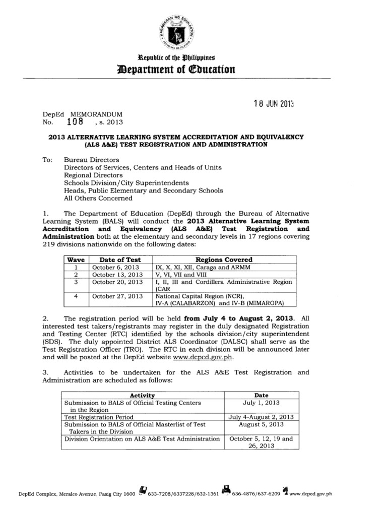 DepED ALS A&E Guidelines | PDF