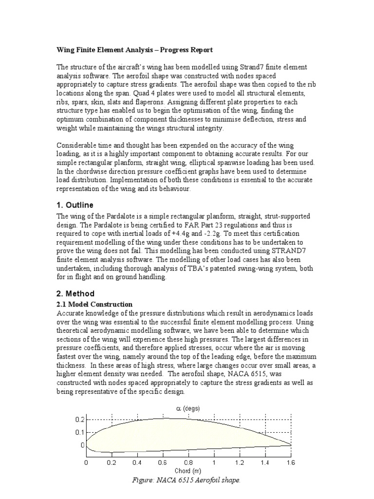 Wing Finite Element Analysis1 | PDF | Airfoil | Stress (Mechanics)