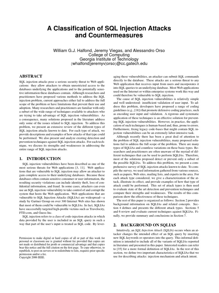 SQL Injections | PDF
