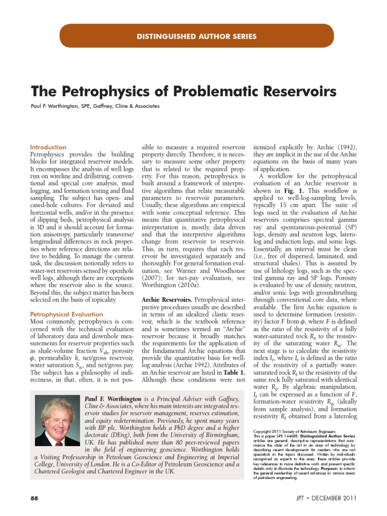 Unlock-The Petrophysics of Problematic Reservoirs | PDF | Petroleum ...