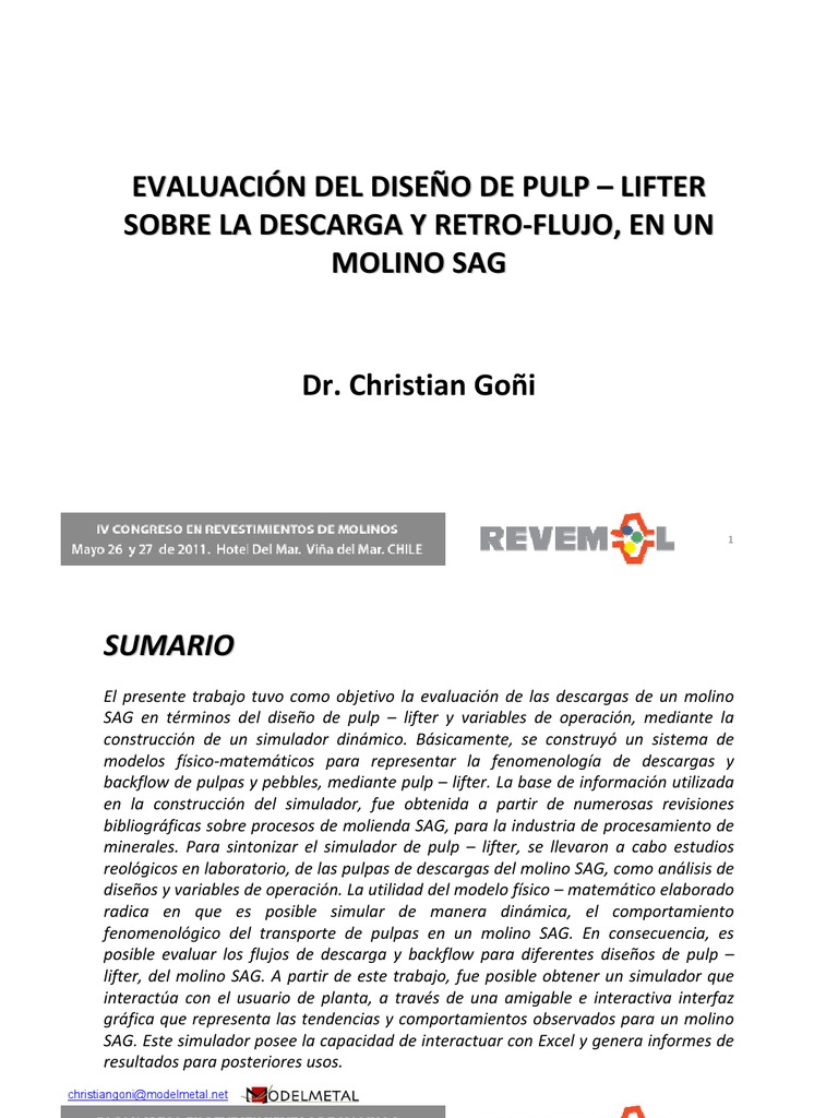 Evaluación de Pulp-Lifter en Molino SAG | PDF | Simulación | Reología