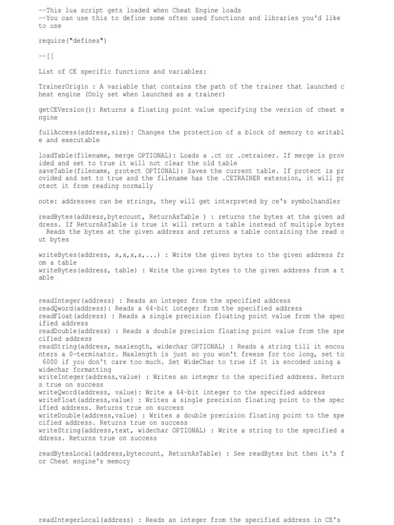 Main Lua | PDF | 64 Bit Computing | Pointer (Computer Programming) Main Lua | PDF | 64 Bit Computing | Pointer (Computer Programming)