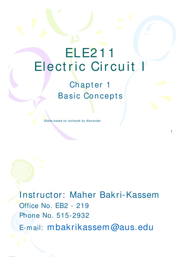 Part 1 BasicConcepts | PDF | Electric Current | Electrical Network