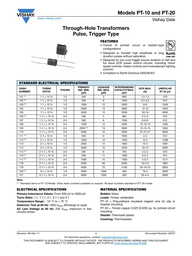 Pulse Transf 2 | PDF | Transformer | Electronics