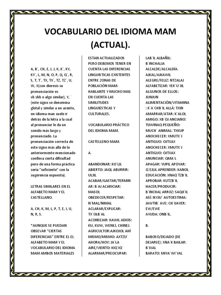 Diccionario Del Idioma Mam | PDF