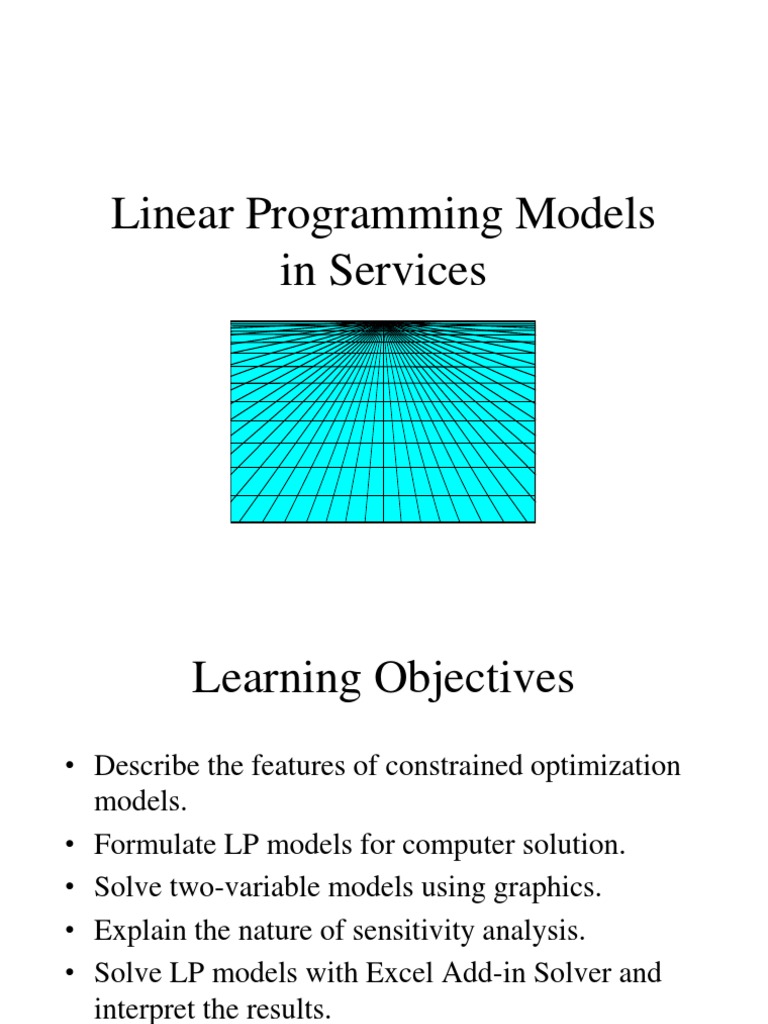 Linear Programming Models in Services | PDF | Systems Analysis ...