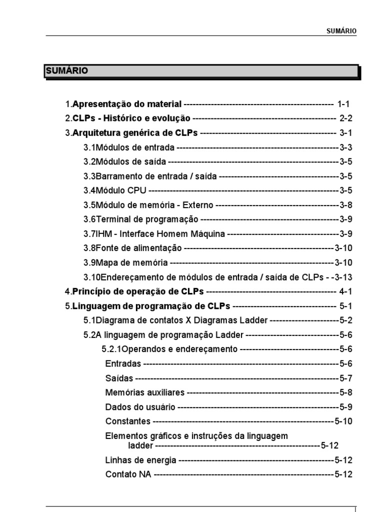 Curso CLP - Senai | PDF | Controlador lógico programável | Armazenamento de dados de computador