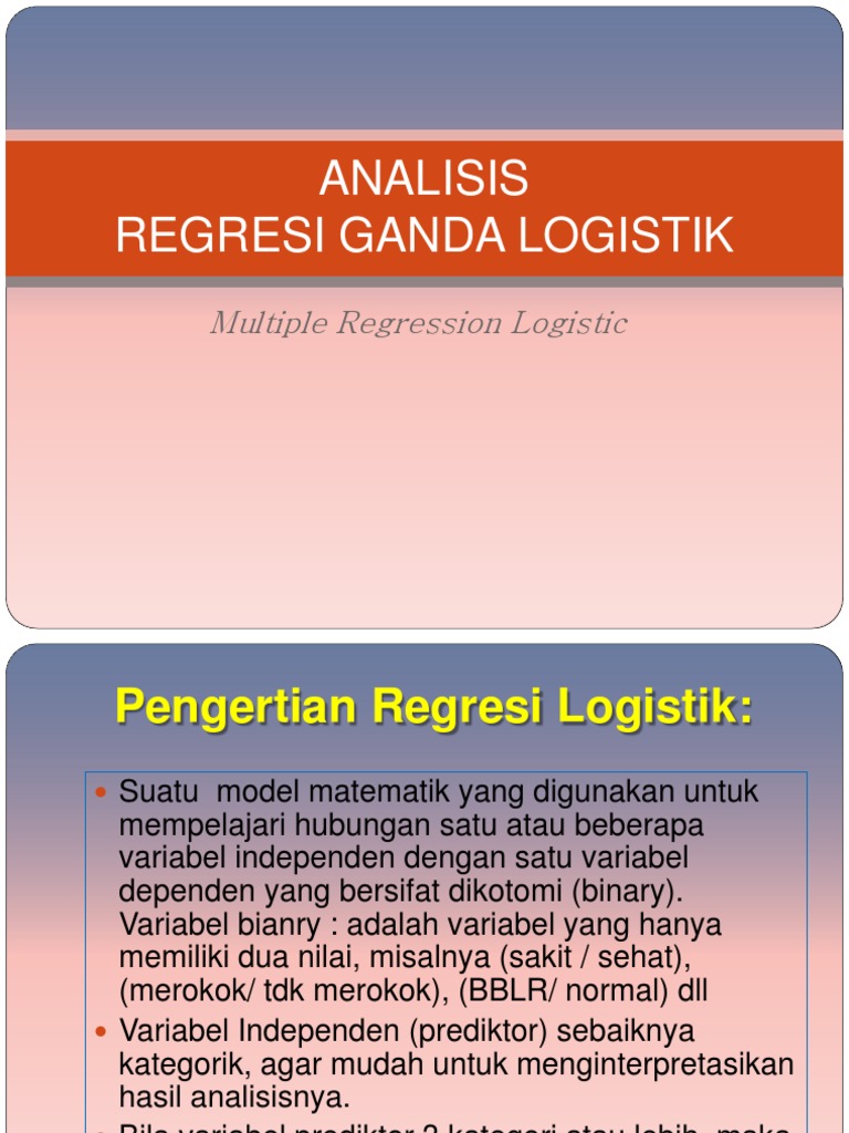 Multi Regresi Logistik | PDF | Metode & Bahan Ajar | Sains & Matematika