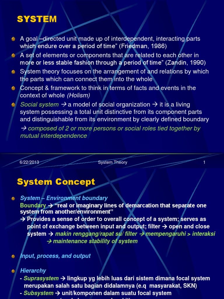 Teori System | PDF | System | Systems Theory