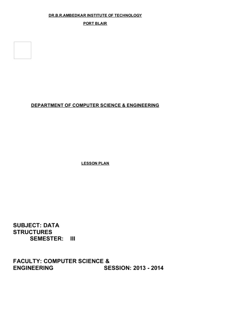 DBRAIT's LESSON PLAN FORMAT | PDF | Array Data Structure | Computer ...