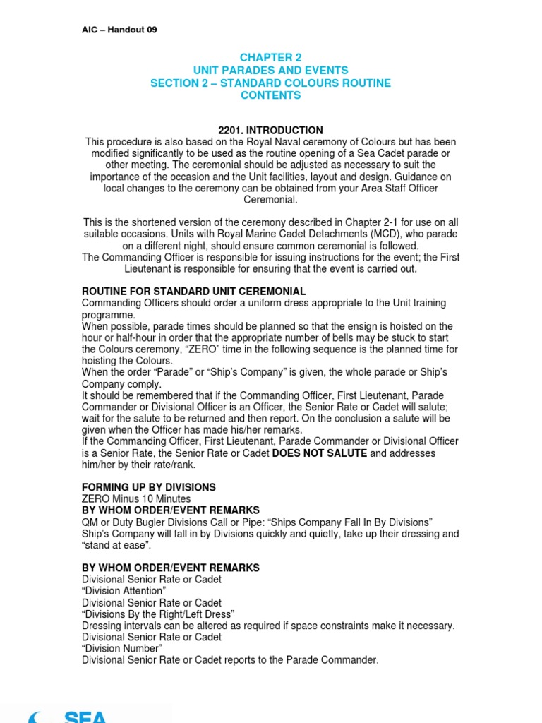 Drill Handout 09 | PDF | Military Science | Military Organization