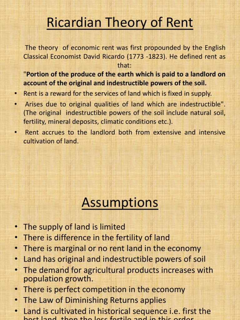 Ricardian Theory of Rent Explained | PDF | Soil Fertility | Labour ...