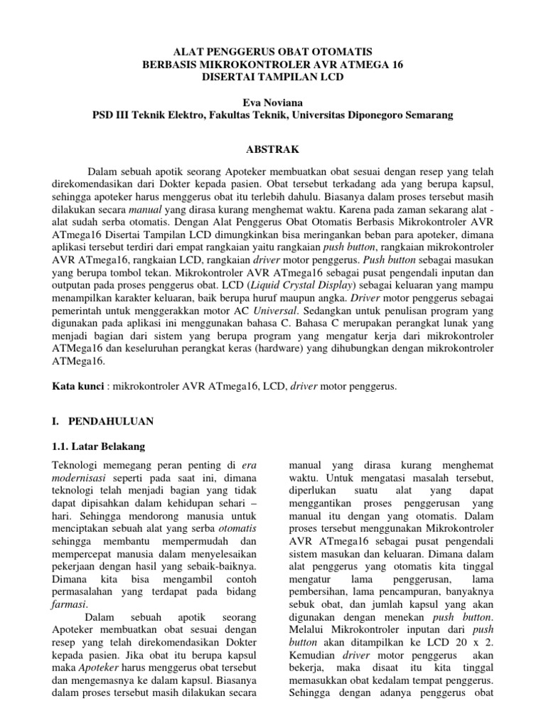 Cover Alat Penggerus Obat Otomatis Berbasis Mikrokontroler AVR ATMega ...