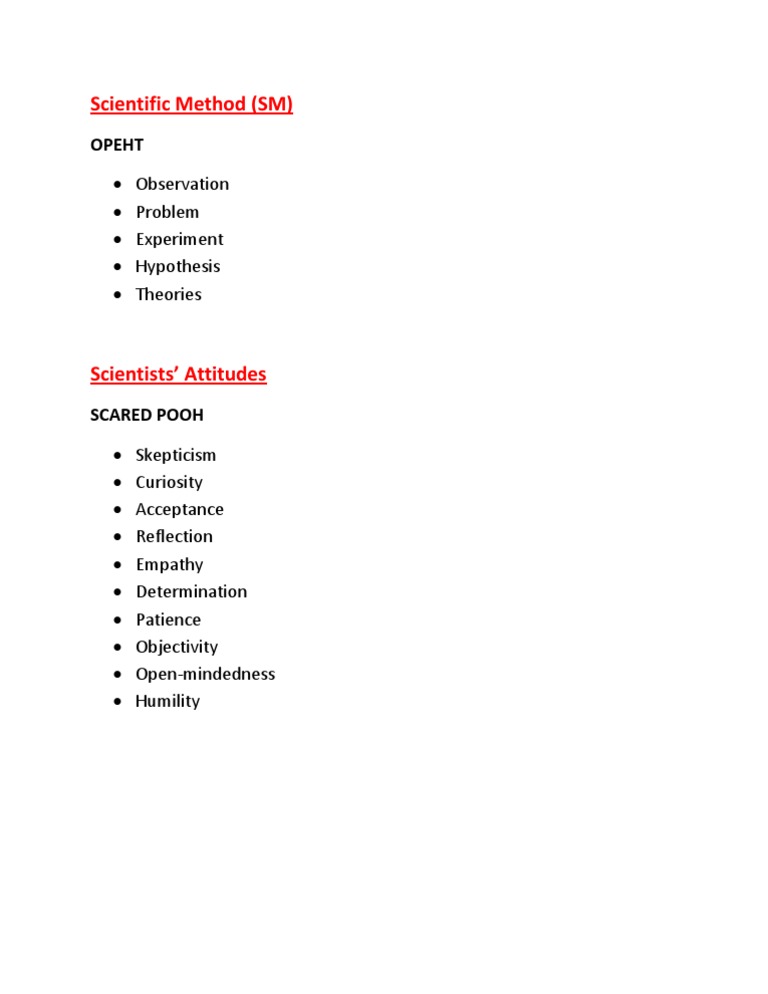 Scientific Method (SM) : Observation Problem Experiment Hypothesis ...