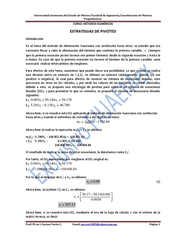 Estrategias de Pivoteo en Gauss | PDF | Distribución normal | Algoritmos