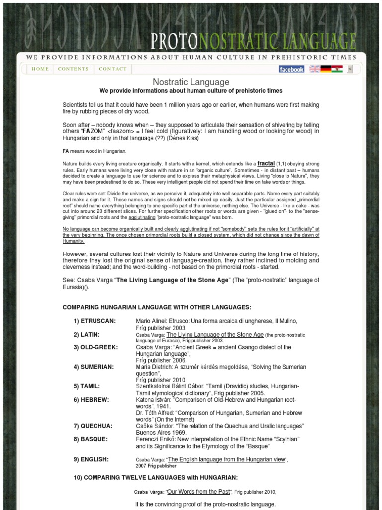Csaba Varga - The Nostratic Language - 03 The Language | PDF | Language ...