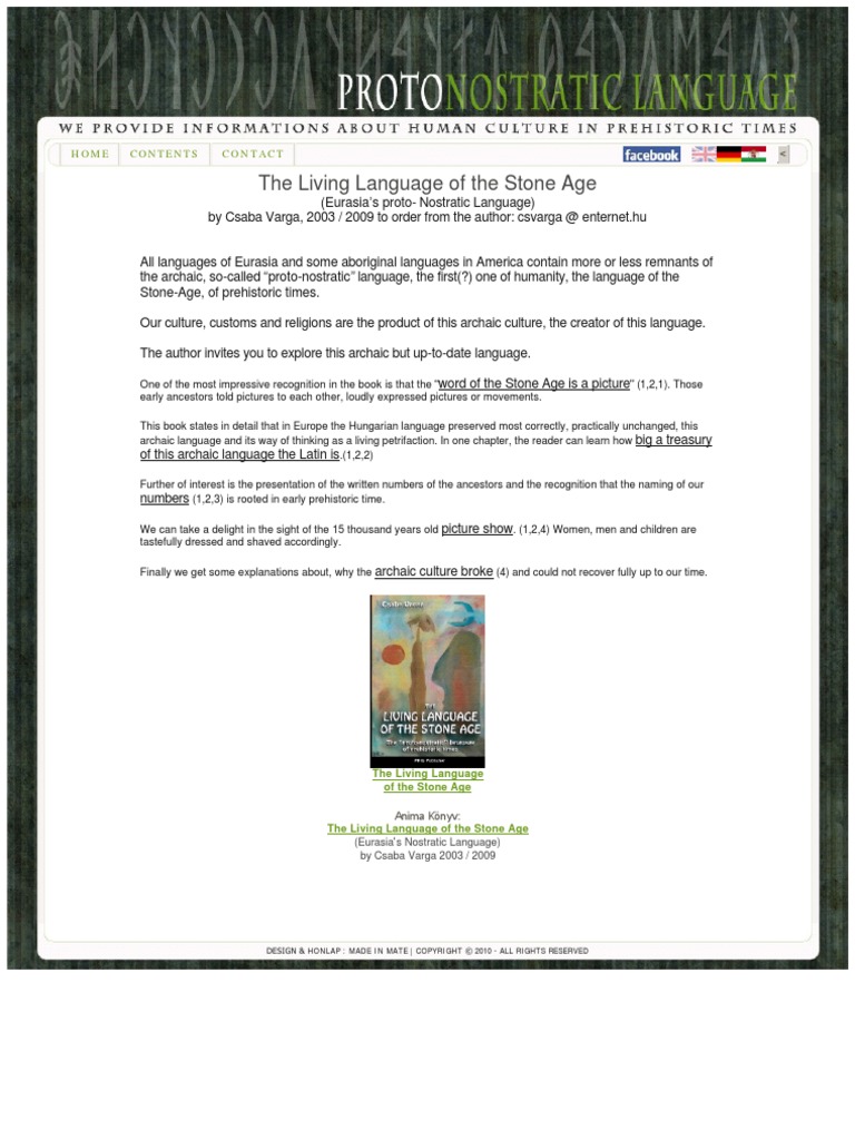 Csaba Varga - The Nostratic Language - 06 Language of The Stone Age | PDF