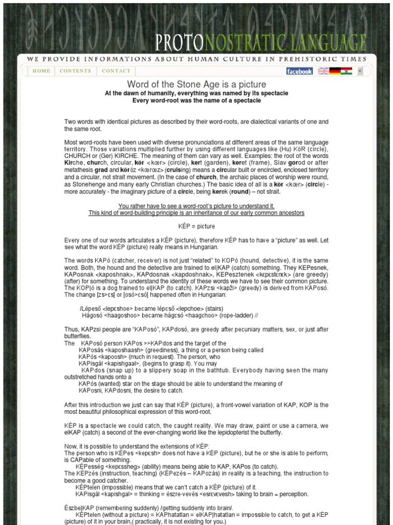 Csaba Varga - The Nostratic Language - 07 Language of The Stone Age Is ...