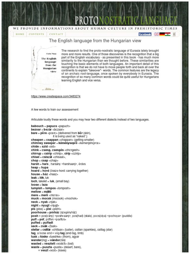 Csaba Varga - The Nostratic Language - 12 The English Language From The ...
