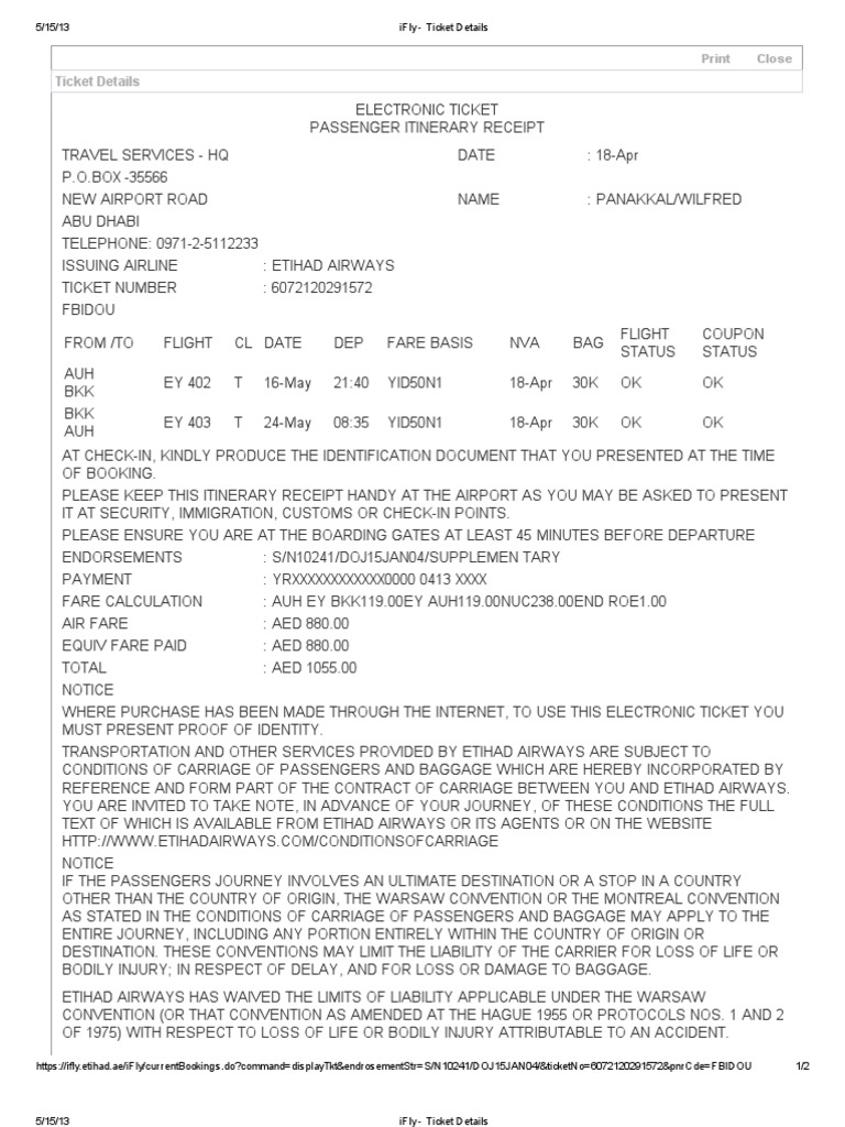 Ifly - Ticket Detailse | PDF | Aviation | Transport