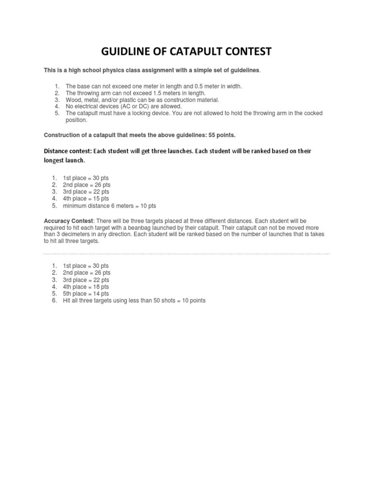 Guidline of Catapult Contest | PDF