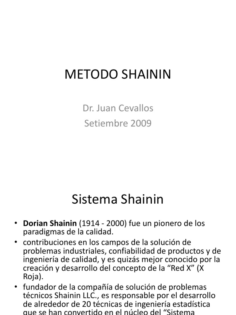 Metodo Shainin | PDF
