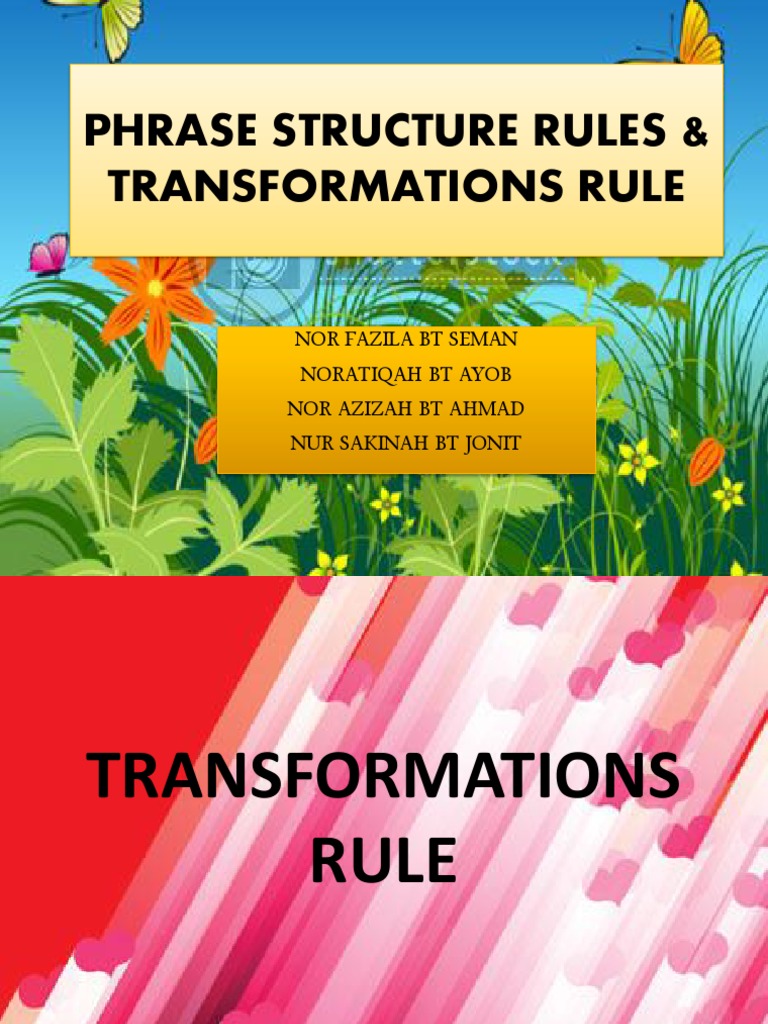 Phrase Structure Rules & Transformations | PDF | Phrase | Semantic Units