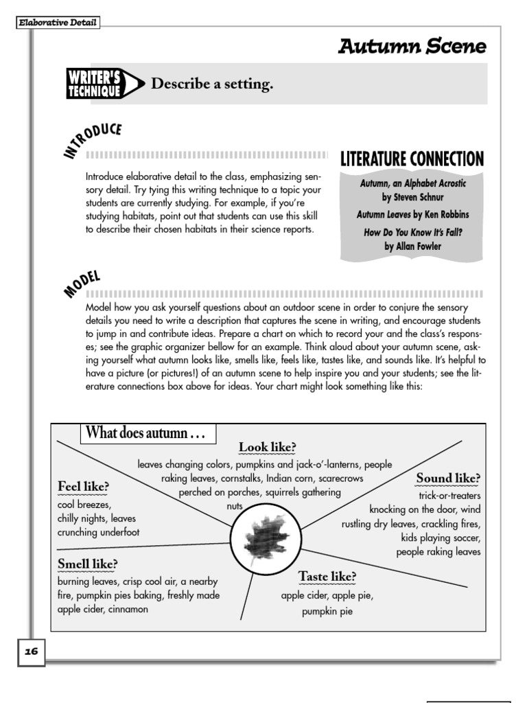 Autumn Scene Sensory Writing Guide | PDF | Watercolor Painting | Paintings