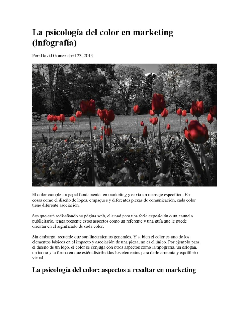 La Psicología Del Color en Marketing | PDF | Color | Rojo