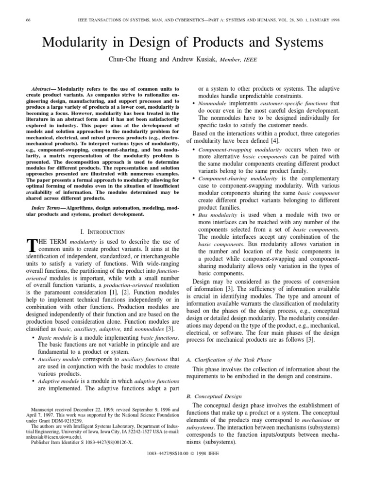 Huang Kusiak 1998 | PDF | Modularity | Modular Programming