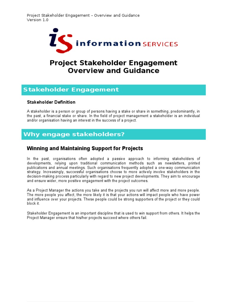 Stakeholder Engagement | PDF | Stakeholder (Corporate) | Communication