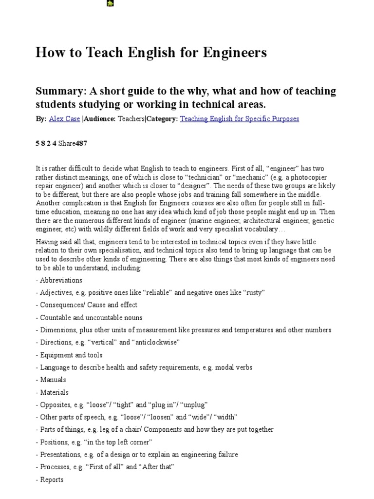 How To Teach English To Civil Engineers | PDF | English Language ...