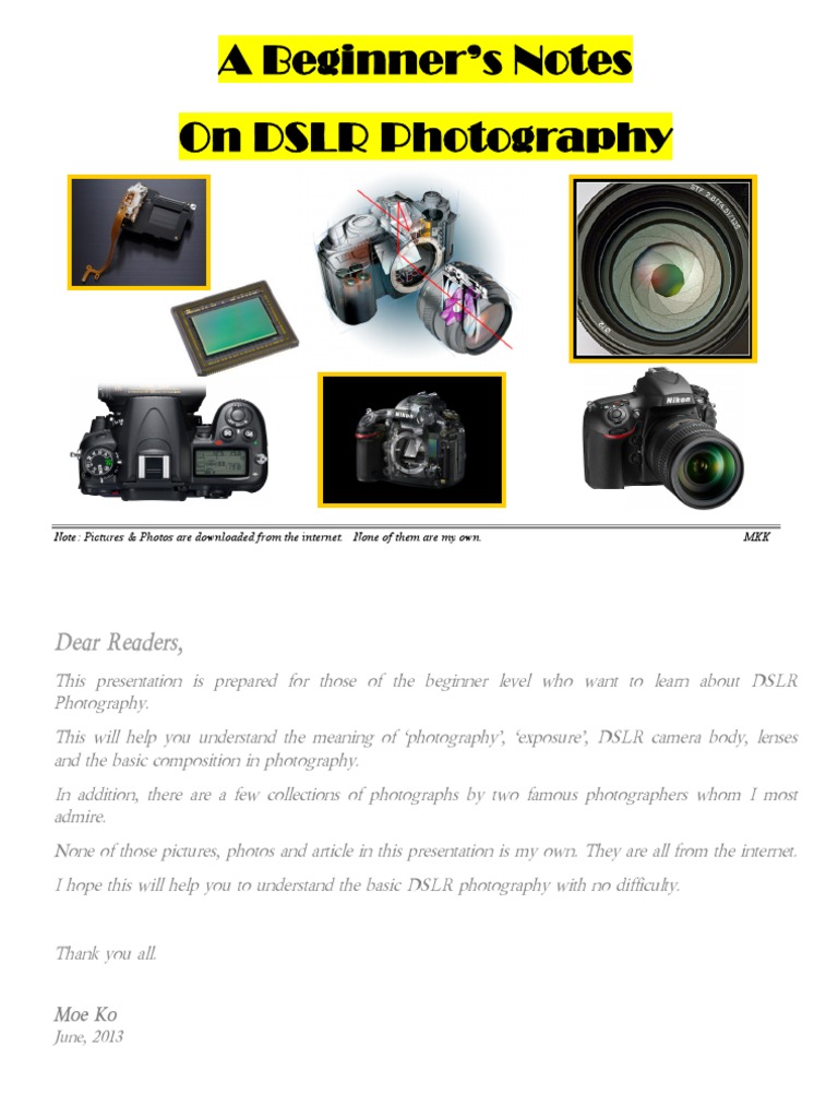 A Beginner's Notes On DSLR Photography (189MB) | Download Free PDF ...