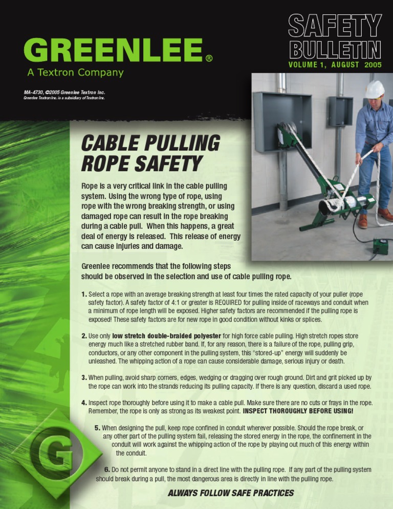Cable Pulling Safety | PDF