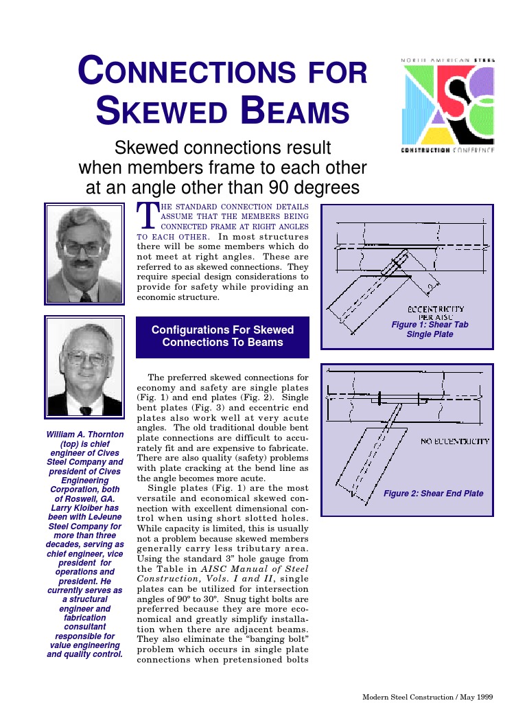 Connections For Skewed Beams | PDF | Beam (Structure) | Column