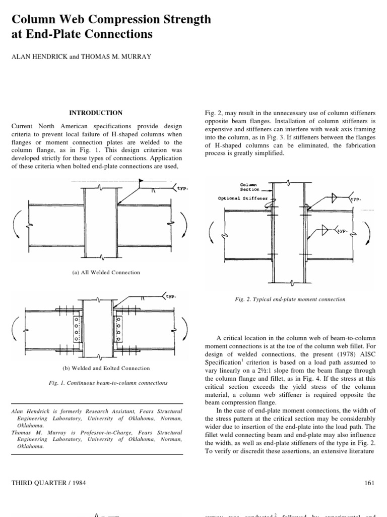 Column Web Compression Strength at End-Plate Connections | PDF | Column ...