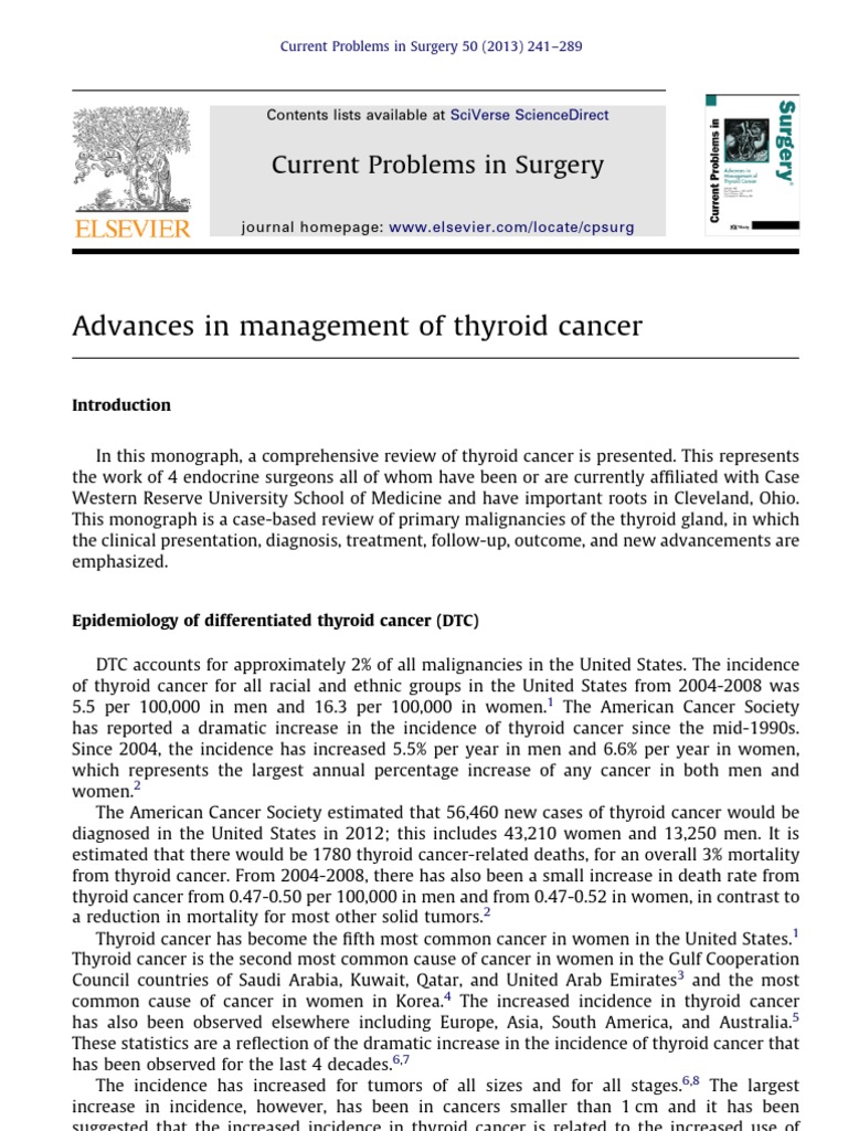 Advances in Management of Thyroid Cancer | PDF | Neck | Cancer