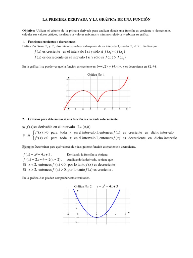 La Primera Derivada y La Gráfica de Una Función | PDF | Derivado ...